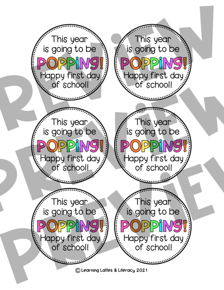 Poppin Back to School Tags Lollipop Treat Tags Meet the Teacher Night ...