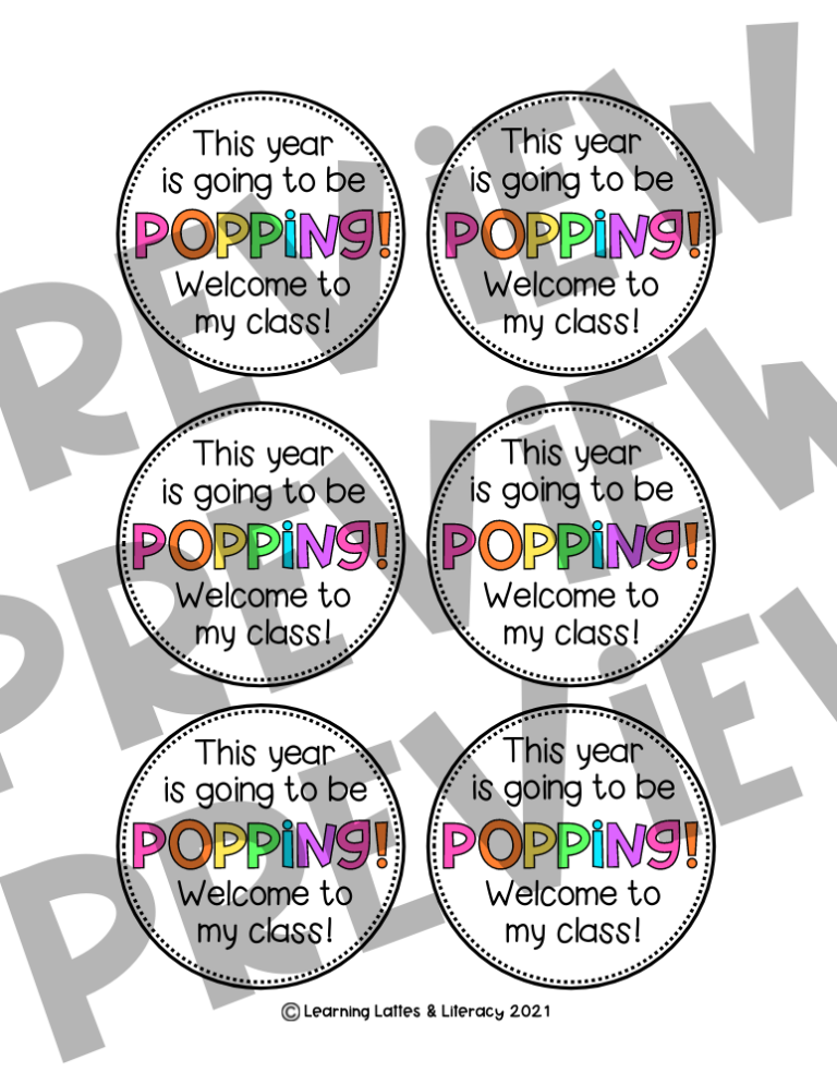 Poppin Back to School Tags Lollipop Treat Tags Meet the Teacher Night ...