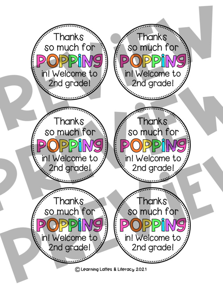Poppin Back to School Tags Lollipop Treat Tags Meet the Teacher Night ...