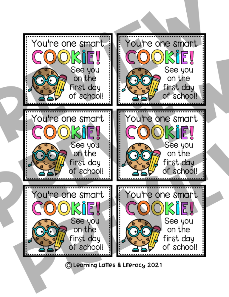 One Smart Cookie Back to School Gift Tags Meet the Teacher Grades PreK ...