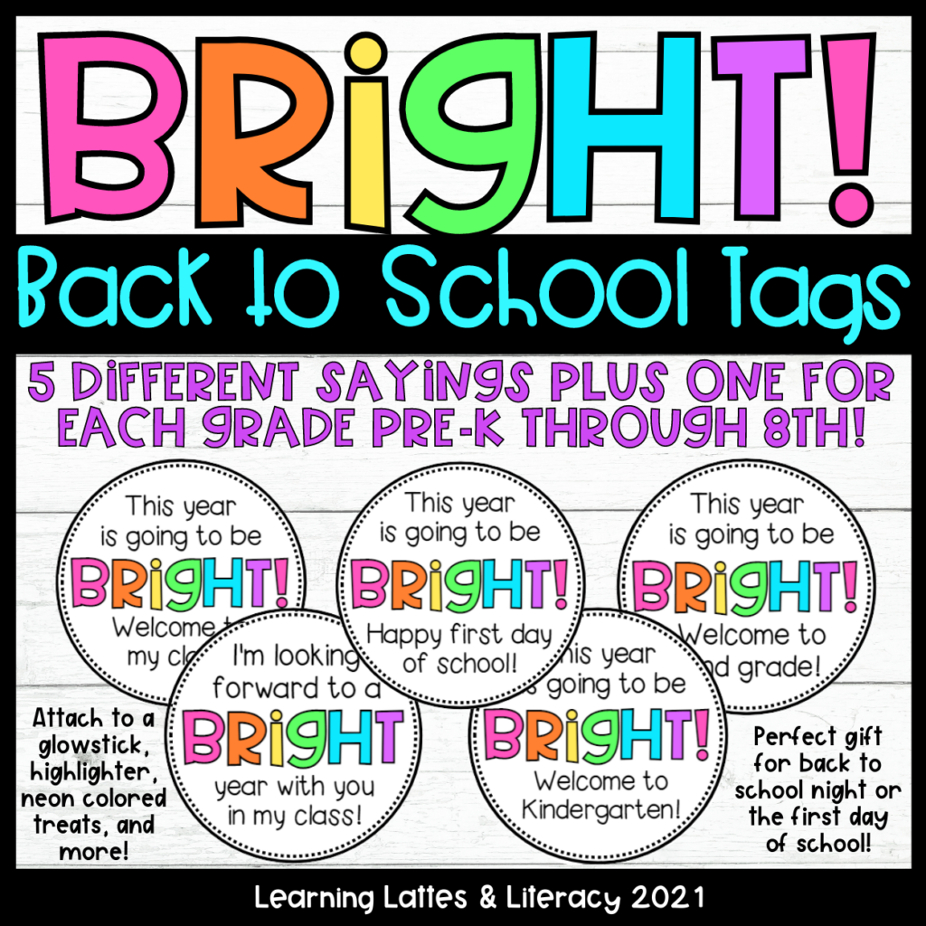 Back to School Gift Tags Bright Year Meet the Teacher Night Gift Tags ...