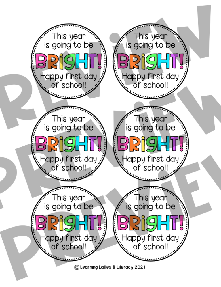 Back to School Gift Tags Bright Year Meet the Teacher Night Gift Tags ...