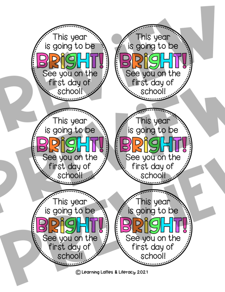 Back to School Gift Tags Bright Year Meet the Teacher Night Gift Tags ...