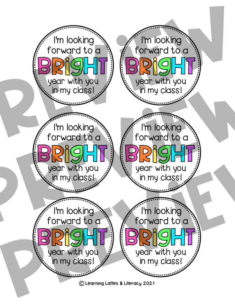 Back to School Gift Tags Bright Year Meet the Teacher Night Gift Tags ...