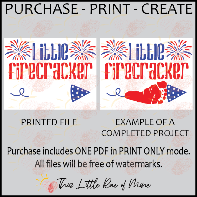 Little Firecracker - USA - Patriotic - 4th of July - Handprint Art ...