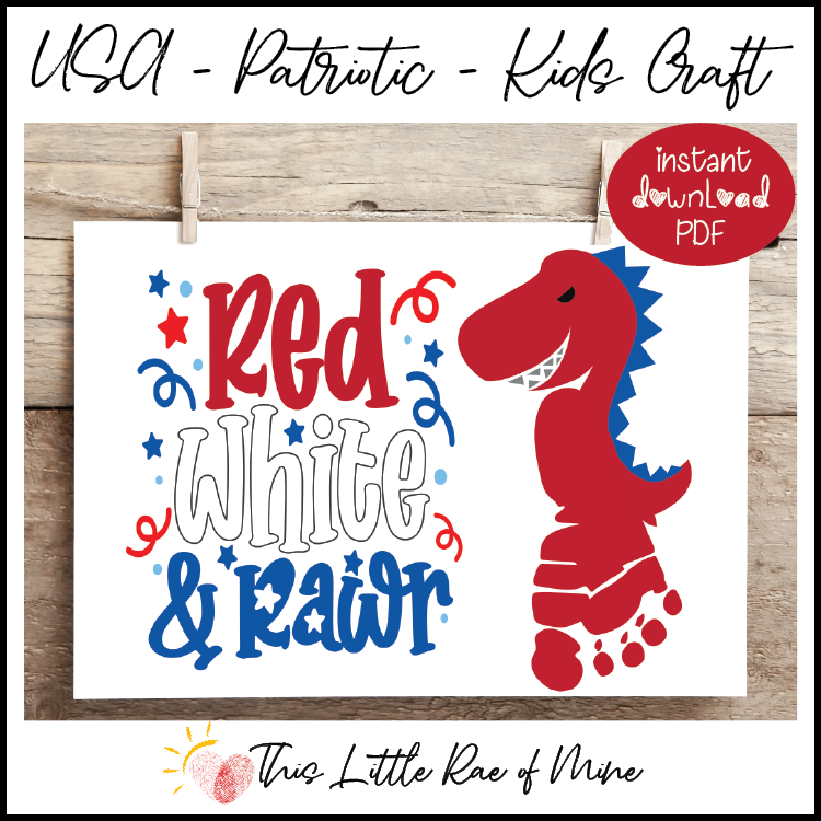 Red White & Rawr - Dinosaur - T-Rex - USA - Patriotic - 4th of July ...