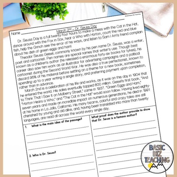 March Daily Nonfiction Reading Comprehension Passages | Made By Teachers