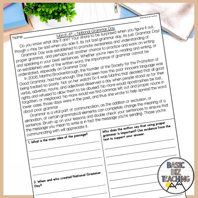 March Daily Nonfiction Reading Comprehension Passages | Made By Teachers