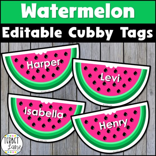 Editable Watermelon Themed Summer Cubby Tags | Locker Labels | Made By ...
