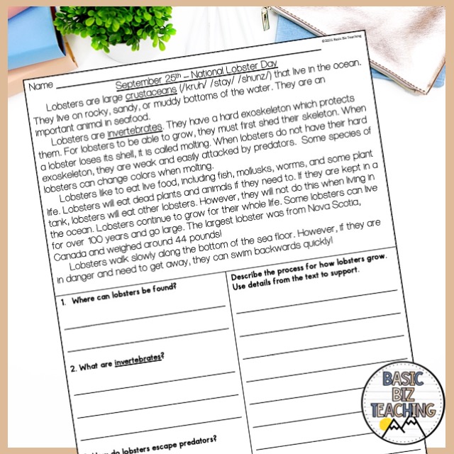 September Nonfiction Reading Comprehension Passages | Made By Teachers