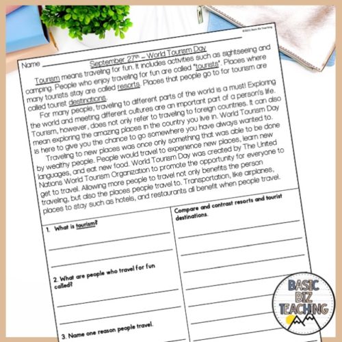 September Nonfiction Reading Comprehension Passages | Made By Teachers