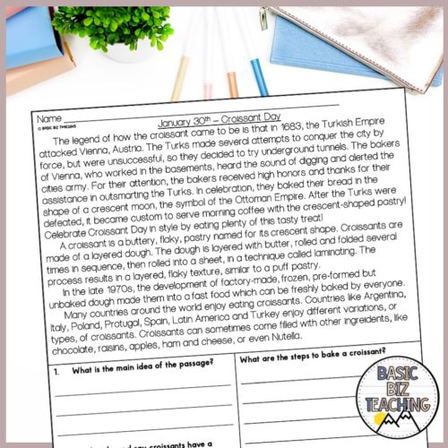 January Daily Nonfiction Reading Comprehension Passages | Made By Teachers