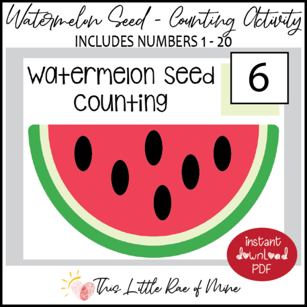 Watermelon Seed - Counting Mat - numbers 1-20 - Summer - printable ...