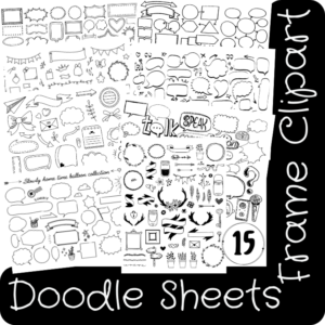 Black and White Borders & Frames Clip Art-Doodle Fun Clipart- Simple ...
