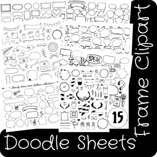 Black and White Borders & Frames Clip Art-Doodle Fun Clipart- Simple ...