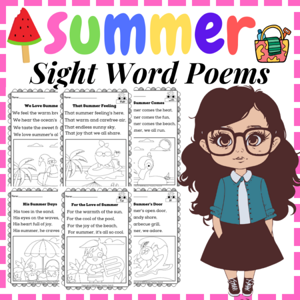 Summer Fun Sight Words: 25 Poems/Shared Reading and First Sight Word ...