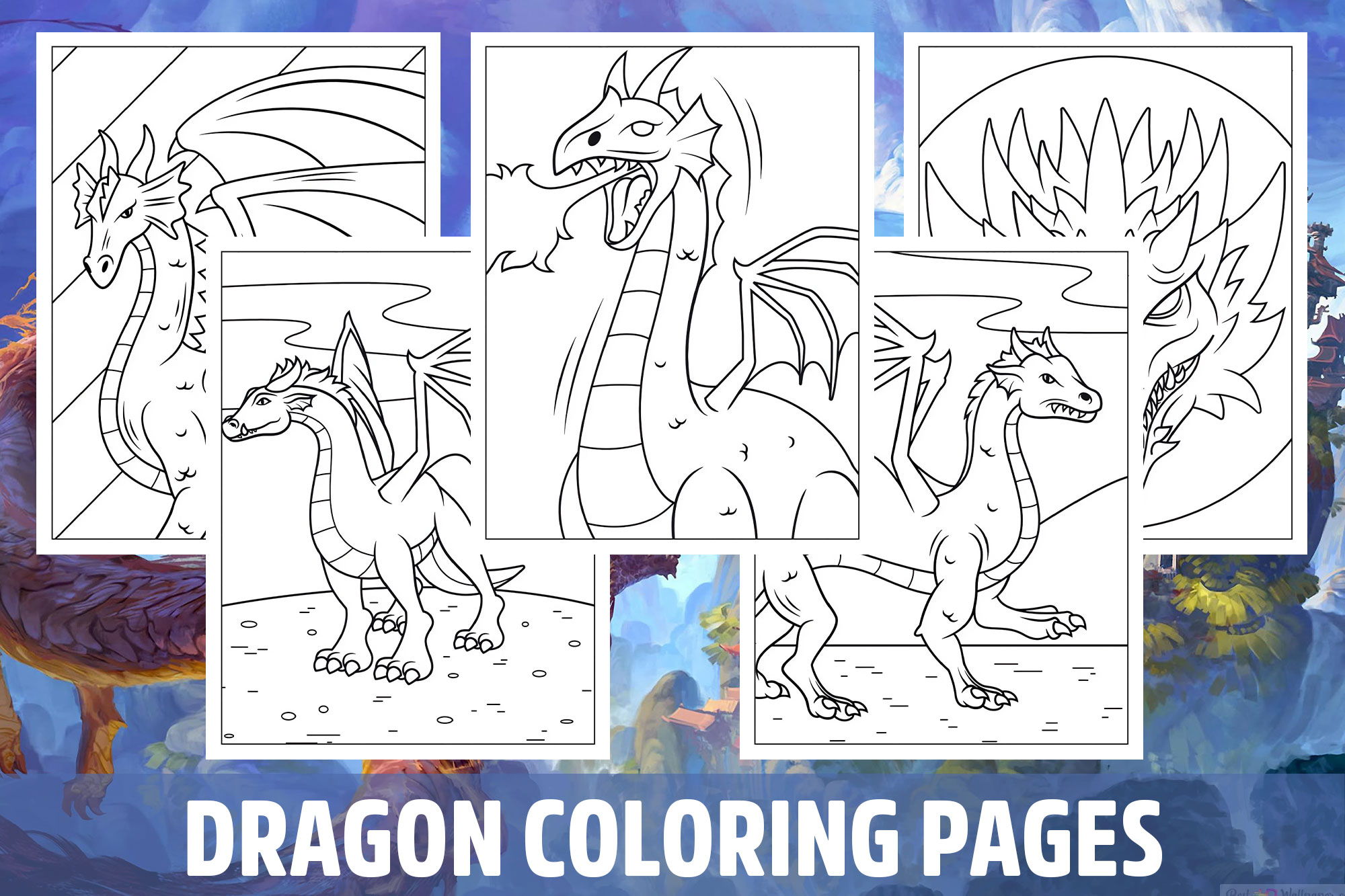 Dragon Coloring Pages for Kids, Girls, Boys, Teens Birthday School ...