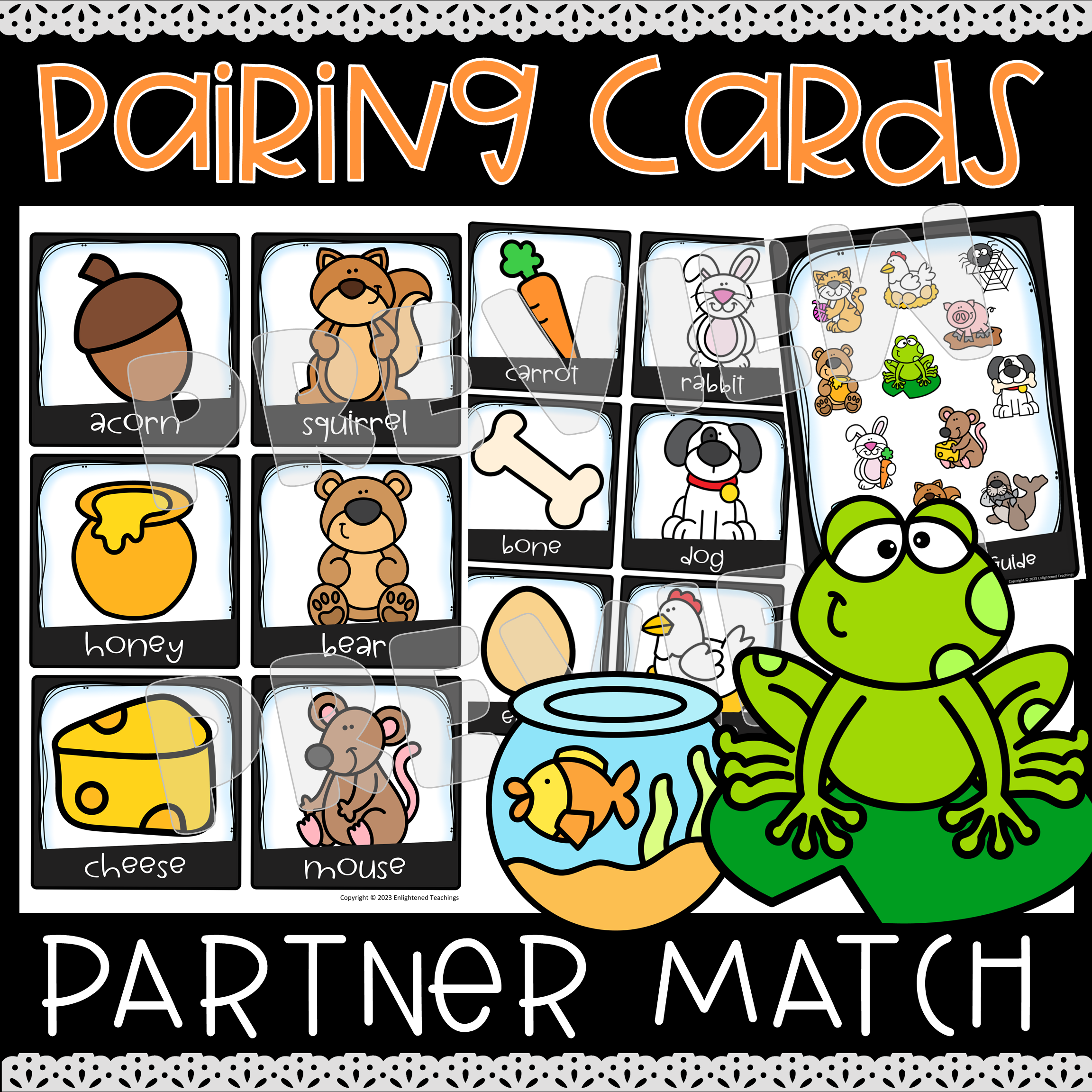 Student Pairing Cards, Student Partner Cards | Things that go together ...