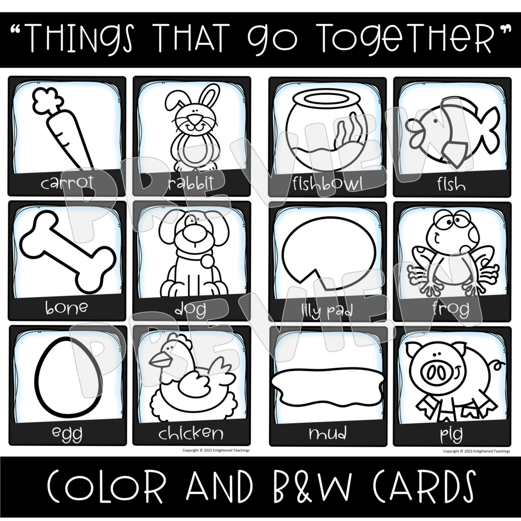Student Pairing Cards, Student Partner Cards | Things that go together ...