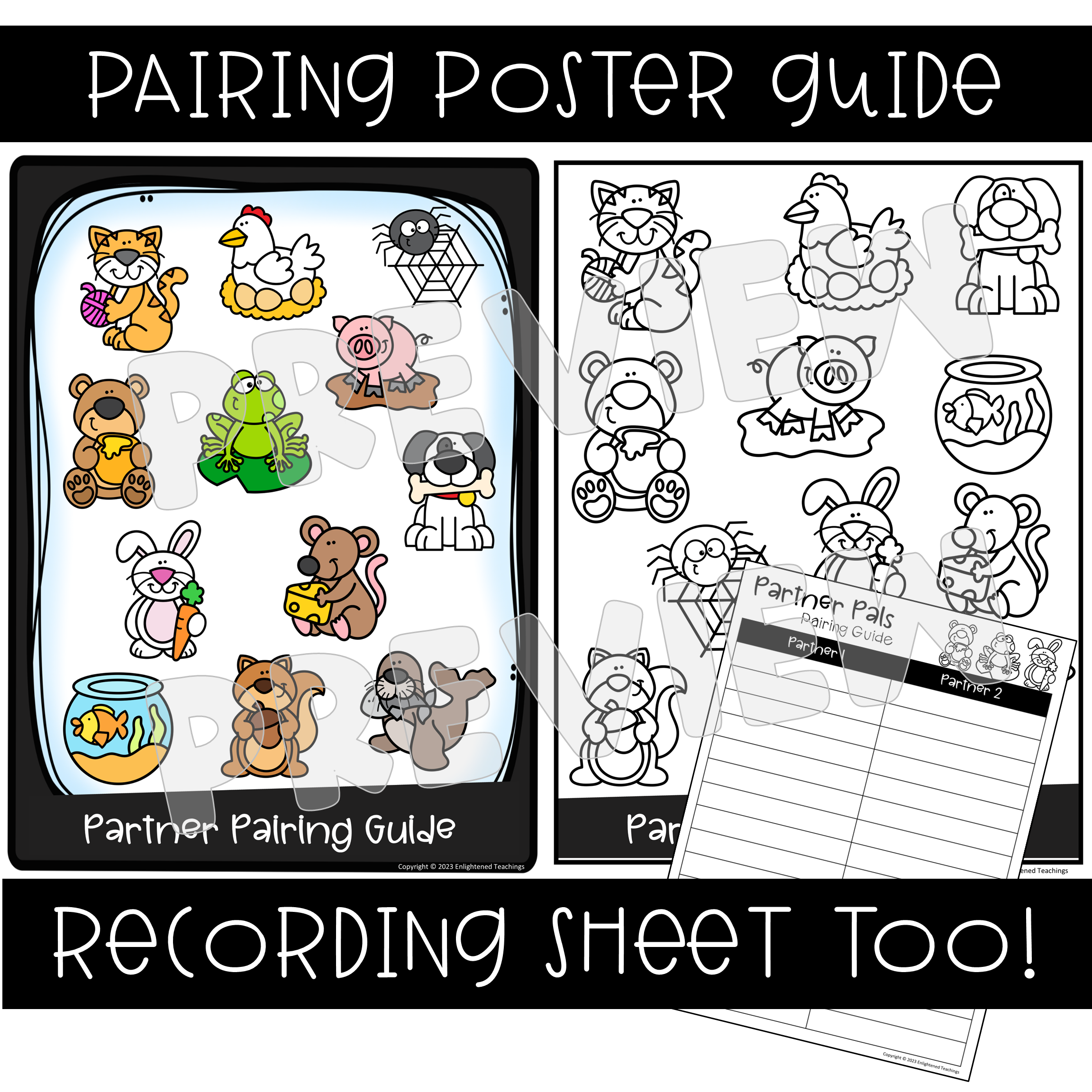 Student Pairing Cards, Student Partner Cards | Things that go together ...