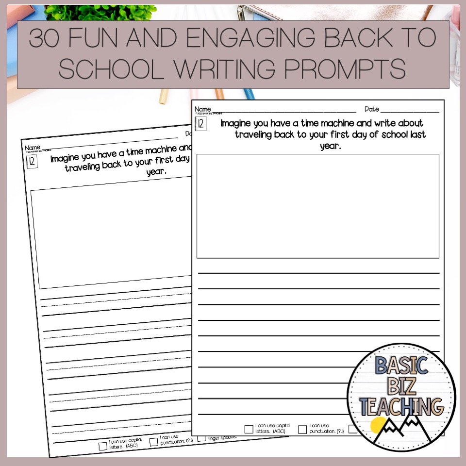 August Daily Journal Writing Prompts | Back to School | Made By Teachers