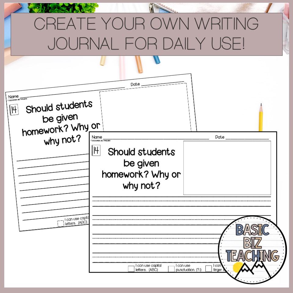 August Daily Journal Writing Prompts | Back to School | Made By Teachers