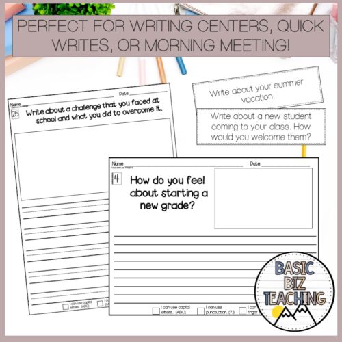 August Daily Journal Writing Prompts | Back to School | Made By Teachers