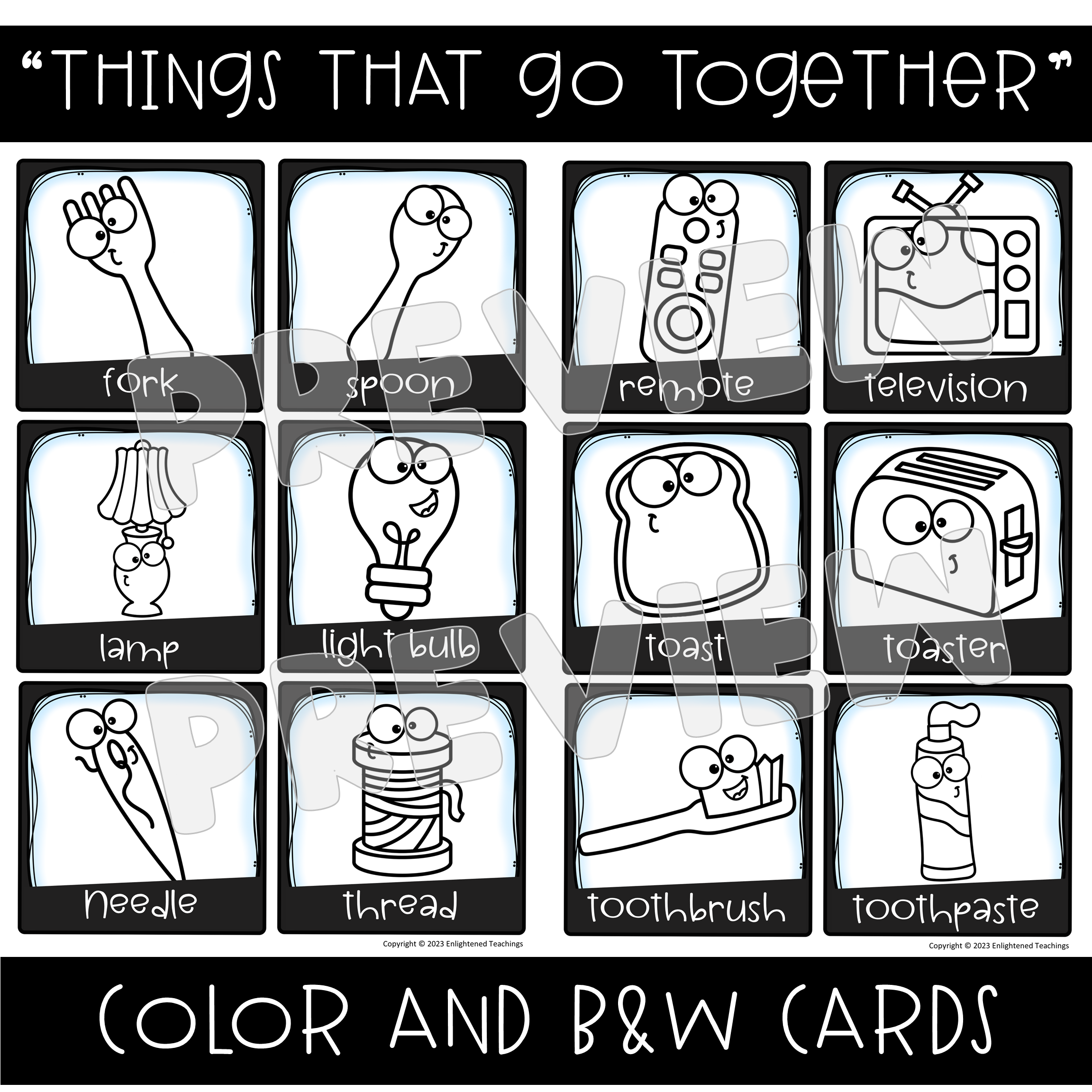 Student Pairing Cards, Student Partner Cards | Things that go together ...