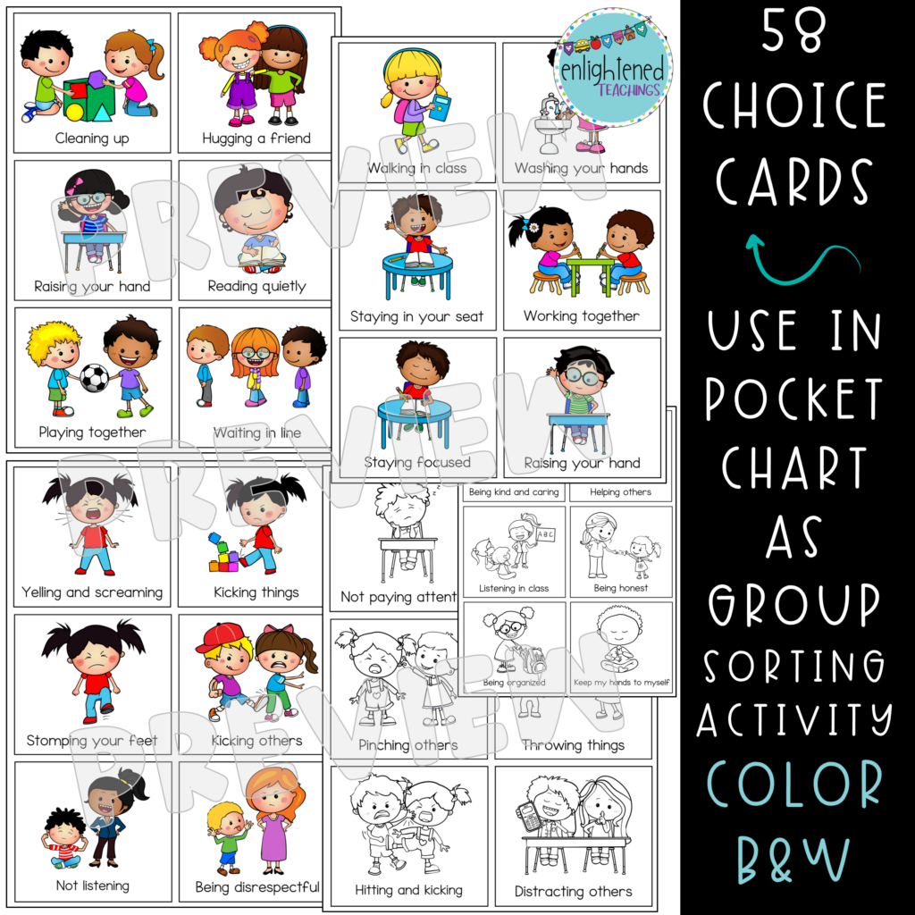 Good vs Bad Behavior, Behavior Card Sort, Making Good vs Bad Choices ...
