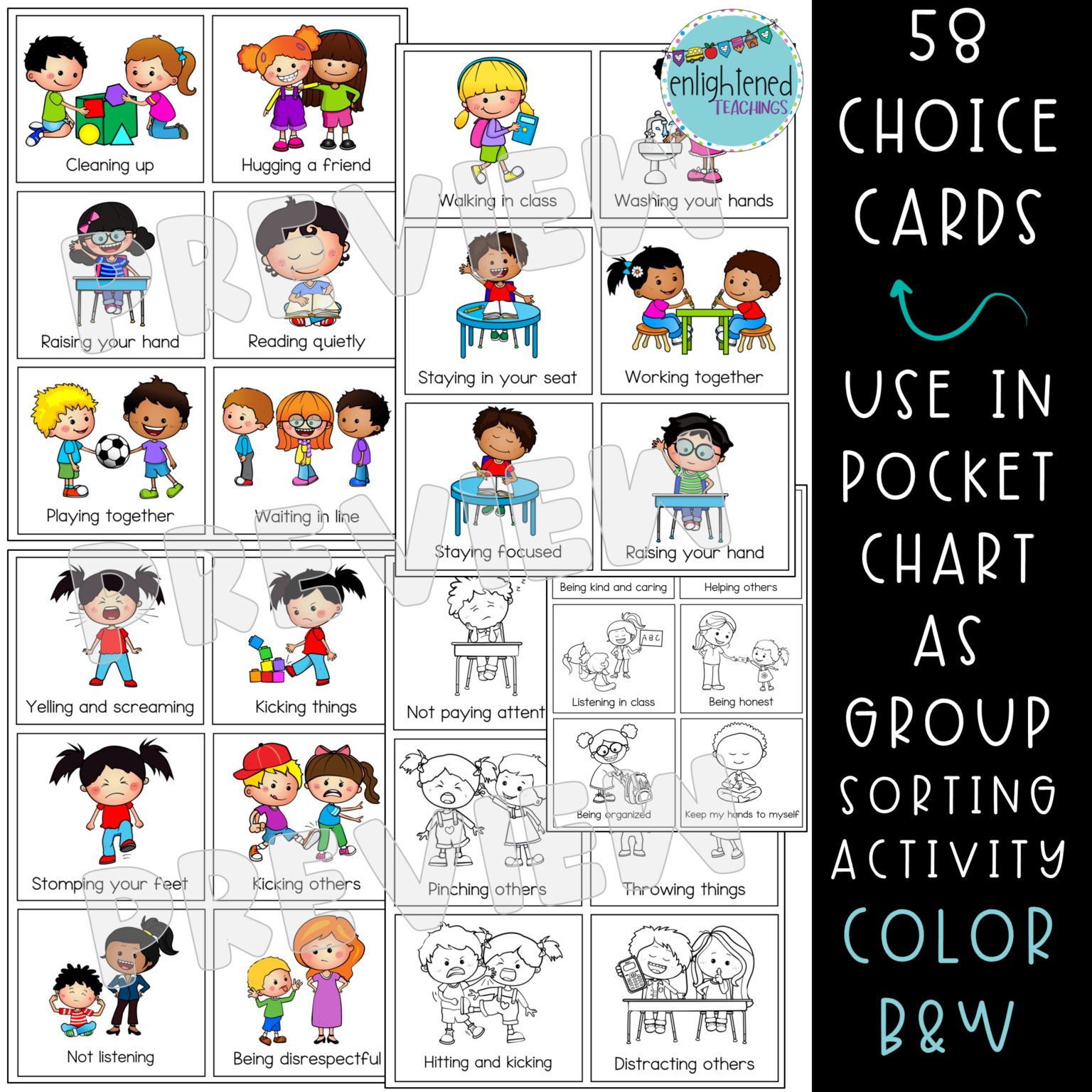 Good vs Bad Behavior, Behavior Card Sort, Making Good vs Bad Choices ...