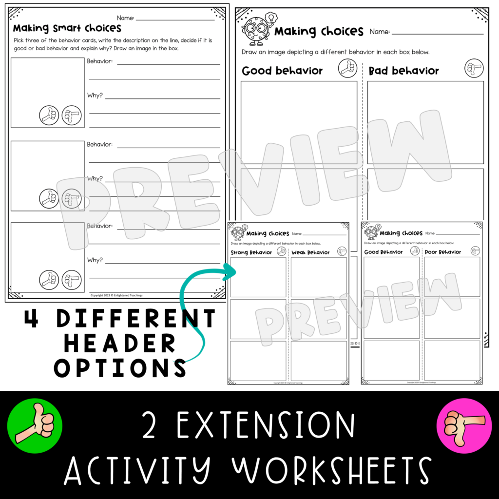 Good vs Bad Behavior, Behavior Card Sort, Making Good vs Bad Choices ...