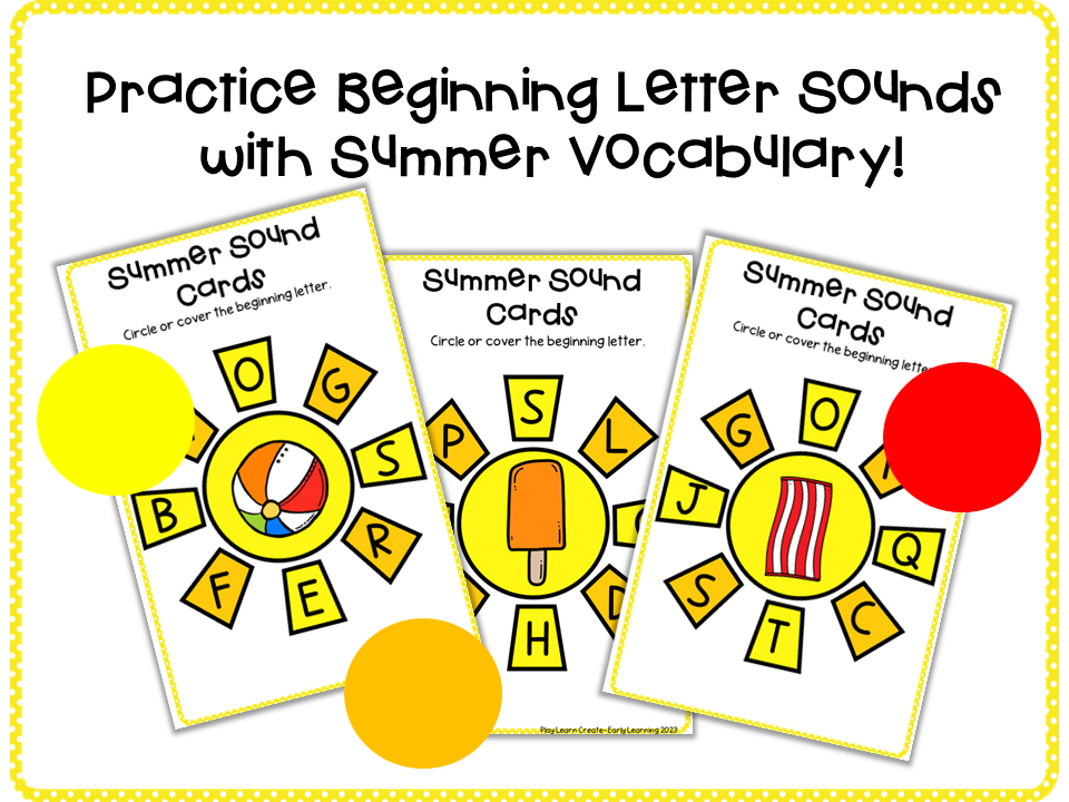 Summer Beginning Sound Activity Cards | Made By Teachers