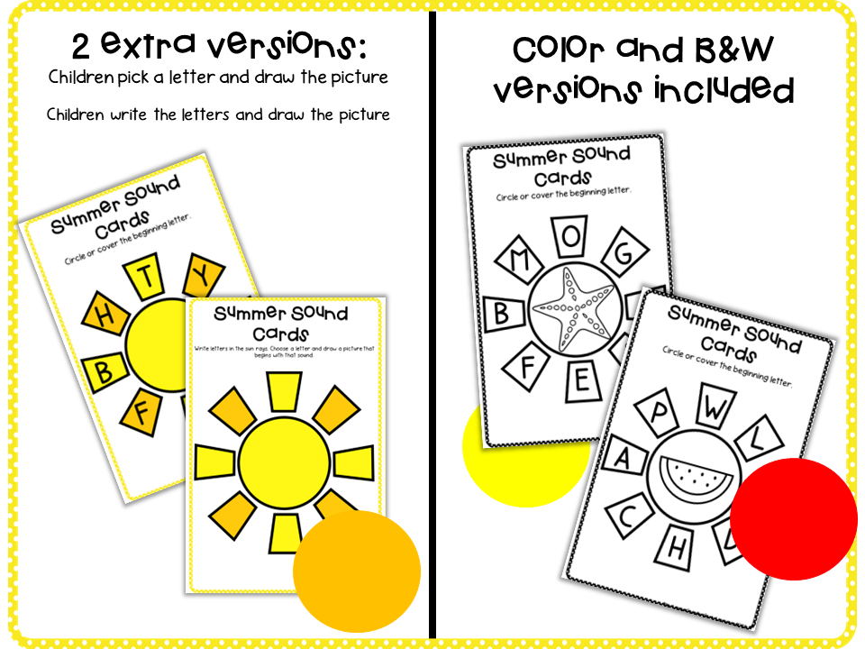 Summer Beginning Sound Activity Cards | Made By Teachers