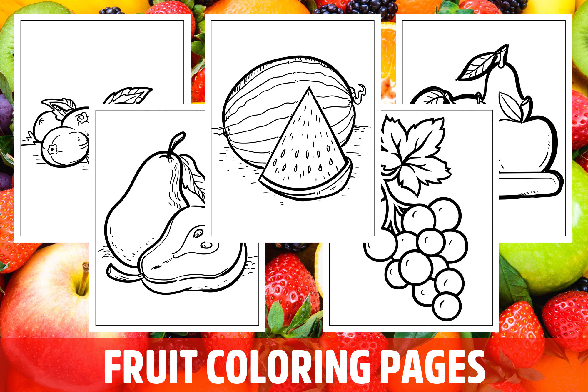 Fruit Coloring Pages for Kids, Girls, Boys, Teens Birthday School ...