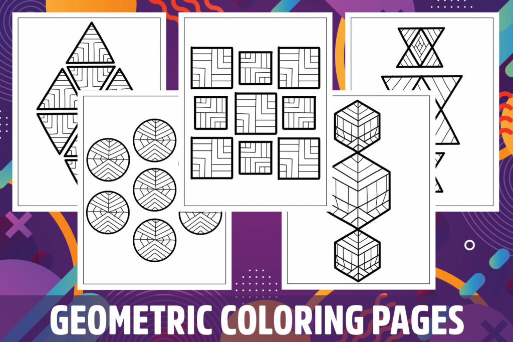 Geometric Coloring Pages for Kids, Girls, Boys, Teens Birthday School ...