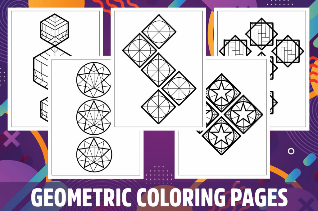 Geometric Coloring Pages for Kids, Girls, Boys, Teens Birthday School ...