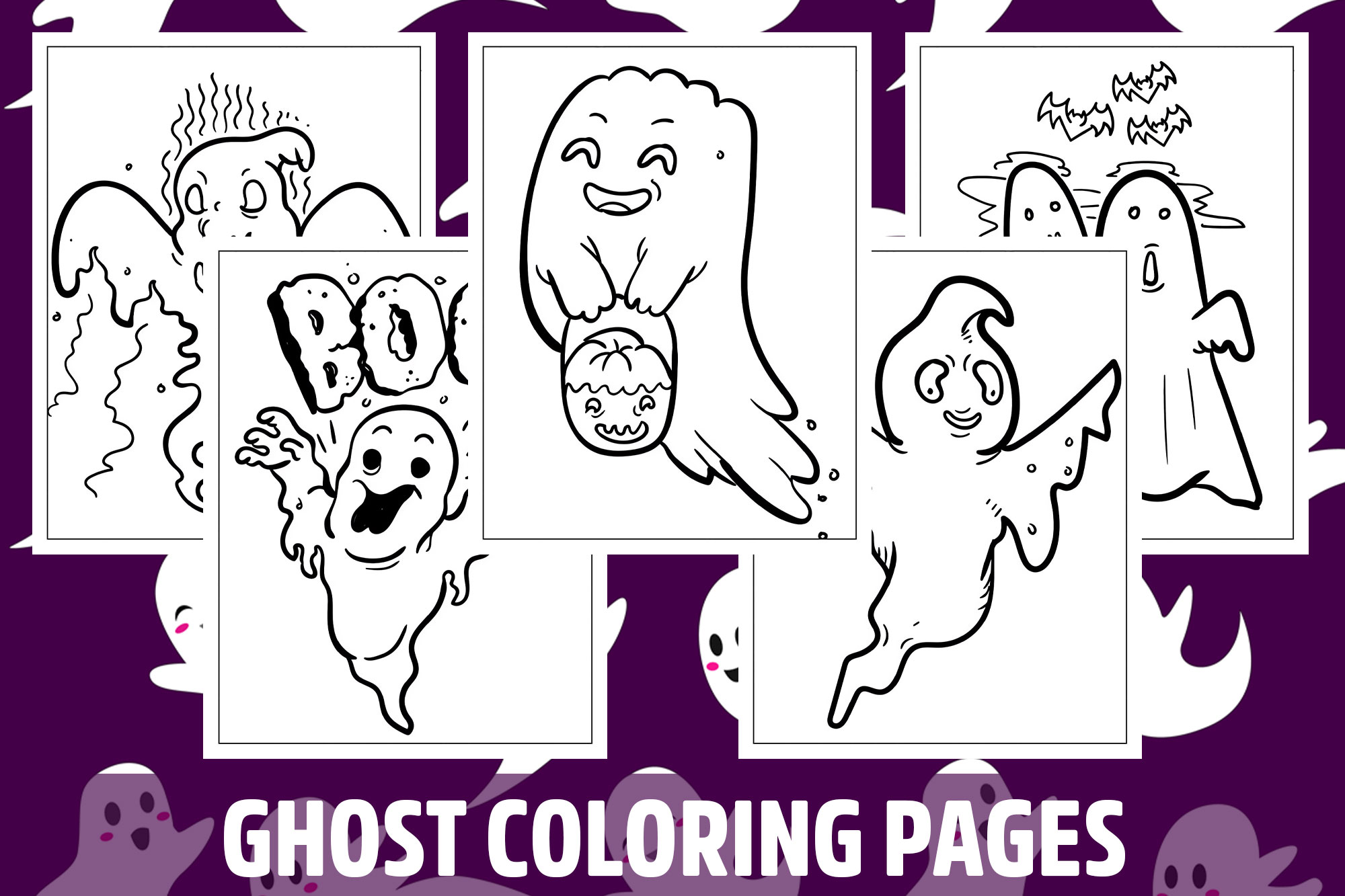Ghost Coloring Pages for Kids, Girls, Boys, Teens Birthday School ...