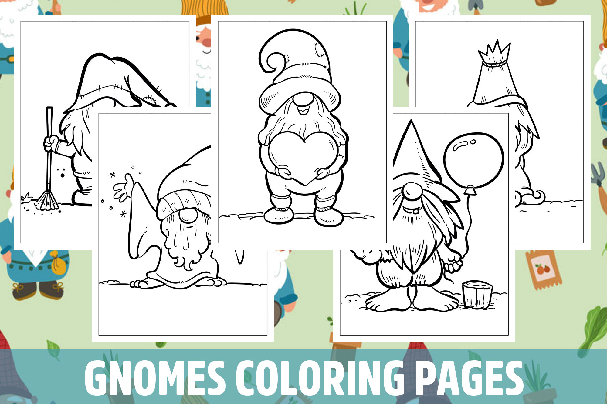 Gnomes Coloring Pages for Kids, Girls, Boys, Teens Birthday School ...