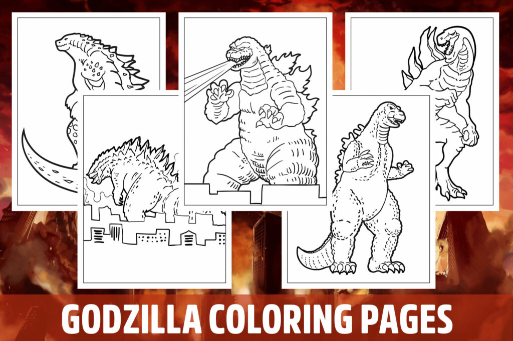 Godzilla Coloring Pages for Kids, Girls, Boys, Teens Birthday School ...
