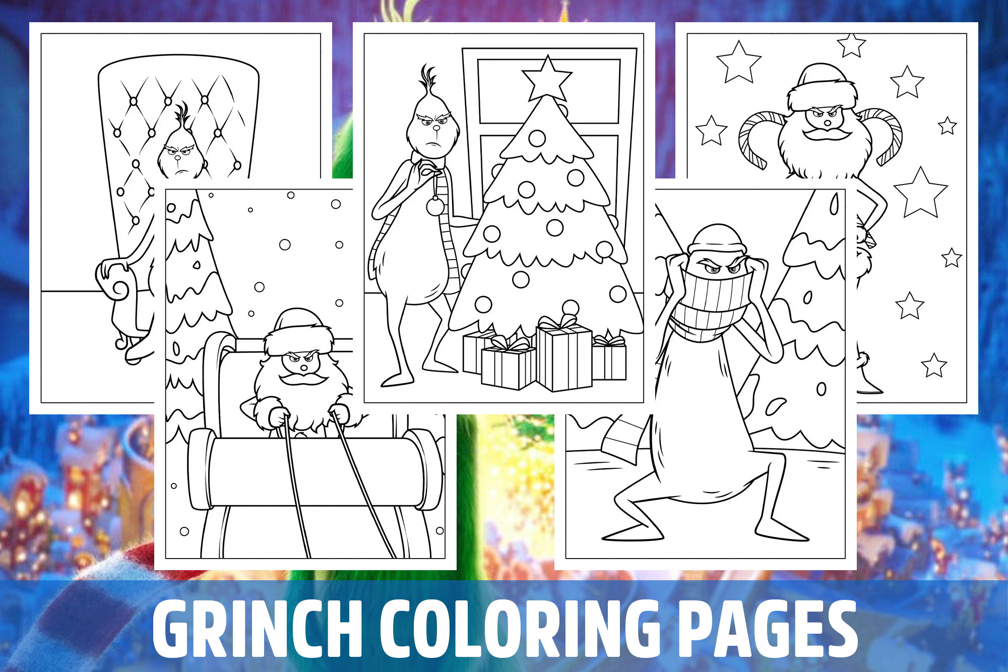 Grinch Coloring Pages for Kids, Girls, Boys, Teens Birthday School ...