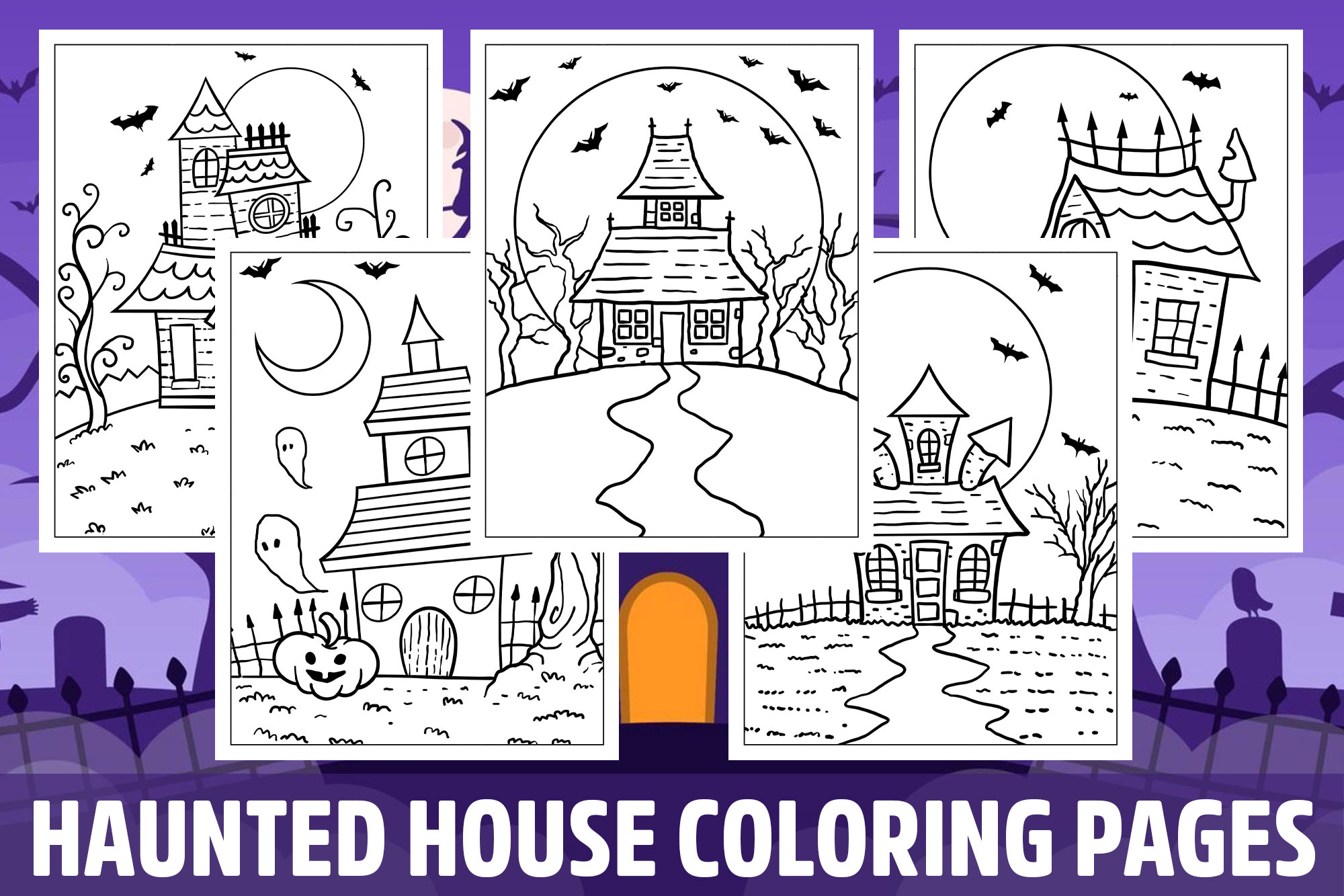 Haunted House Coloring Pages for Kids, Girls, Boys, Teens Birthday ...