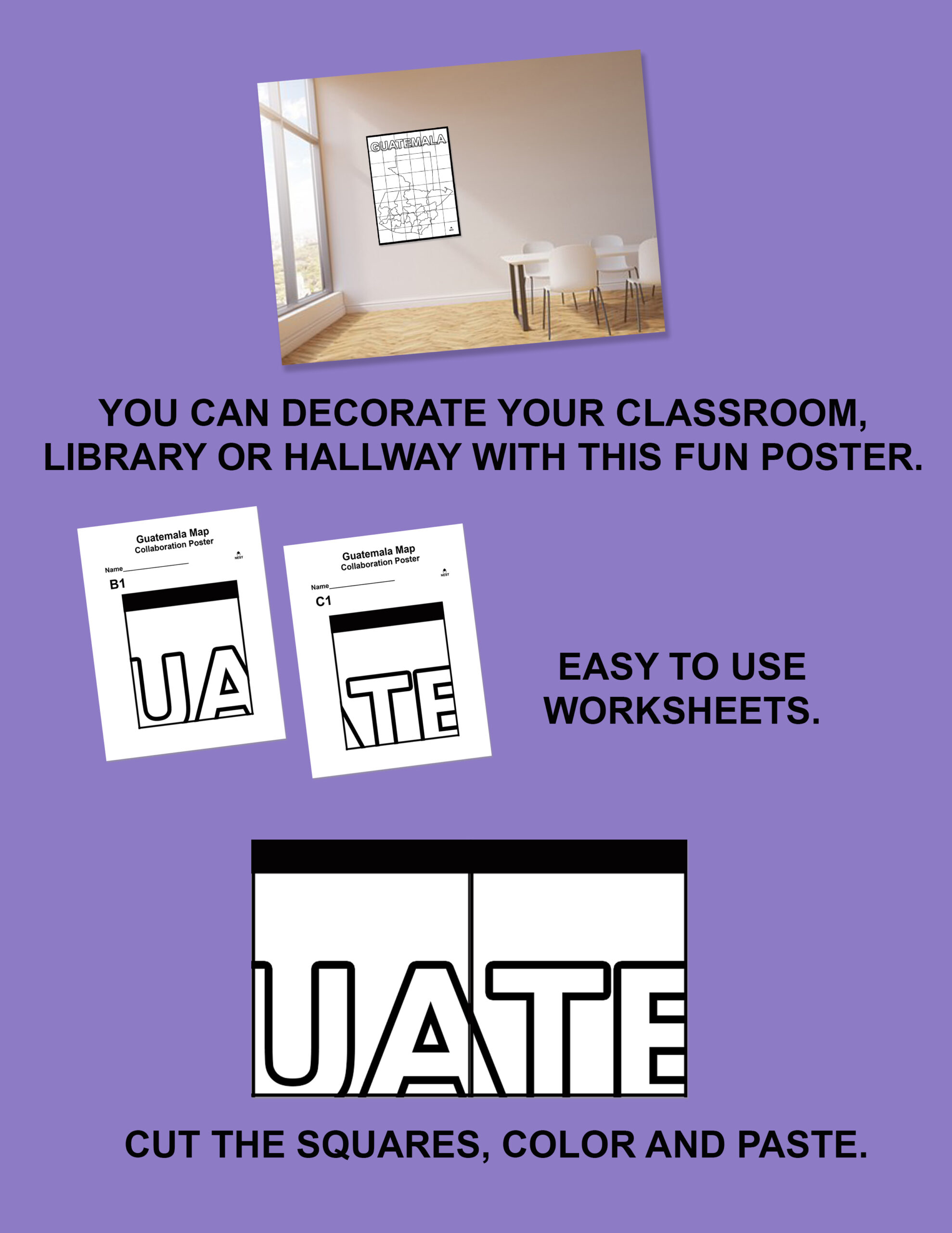 Guatemala Map Collaboration Poster | Made By Teachers