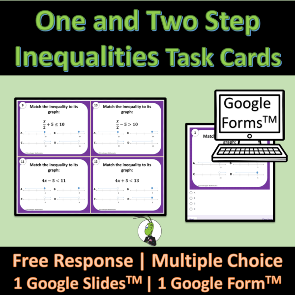 Solving One and Two Step Inequalities Word Problem Task Cards Algebra 1 ...