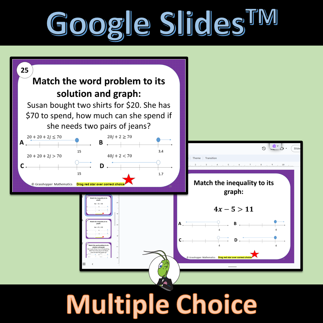 Solving One and Two Step Inequalities Word Problem Task Cards Algebra 1 ...
