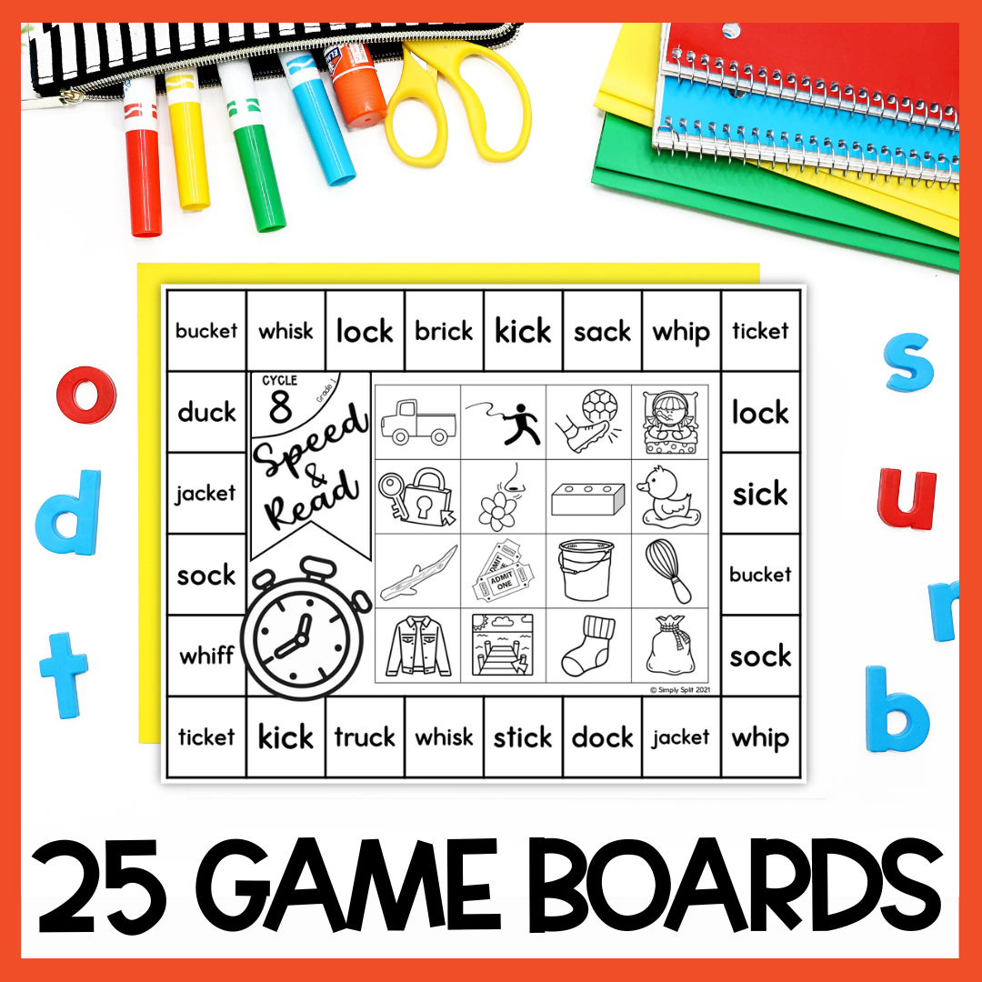 1st Grade Phonics Speed & Read Game Boards for Reading Centers | EL ...