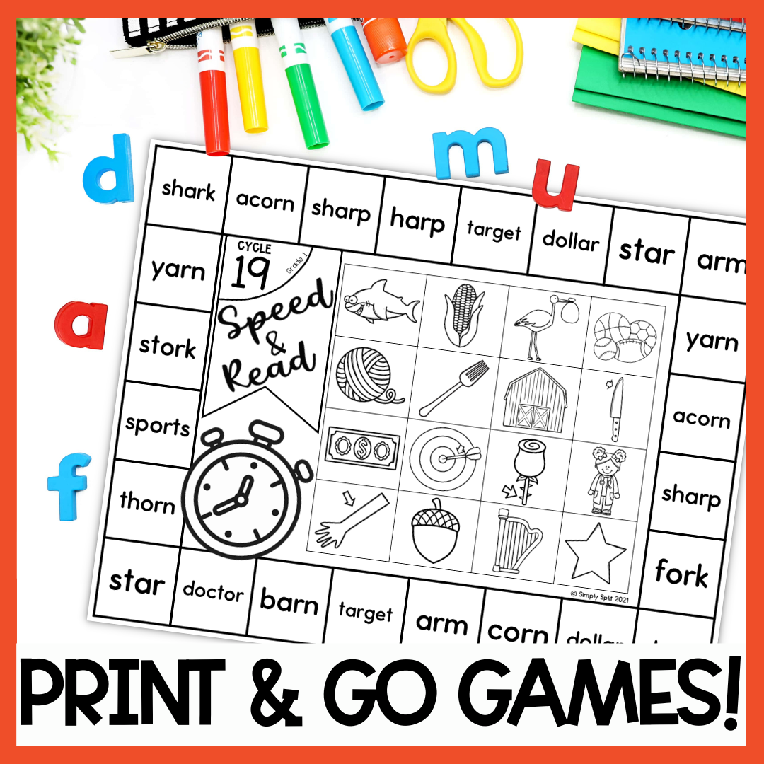 1st Grade Phonics Speed & Read Game Boards for Reading Centers | EL ...