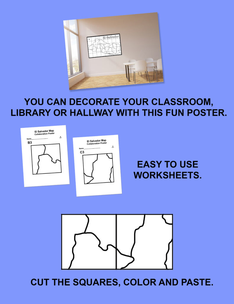 El Salvador Map Collaboration Poster | Made By Teachers