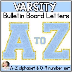 Varsity Bulletin Board Letters | Sky Blue | Made By Teachers