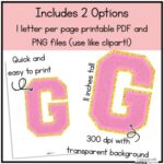 Varsity Bulletin Board Letters | Pink | Made By Teachers