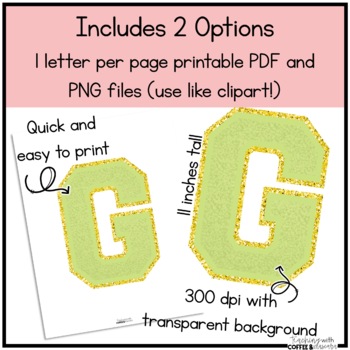 Varsity Bulletin Board Letters | Light Green | Made By Teachers